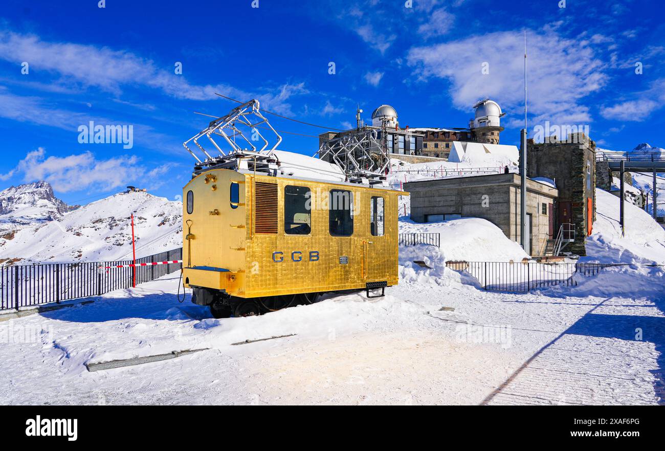 Gold-plated first generation cogwheel train locomotive at the Golden ...