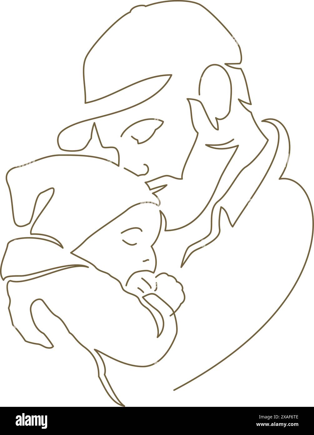 Father hug kiss little baby son with love and tenderness continuous ...