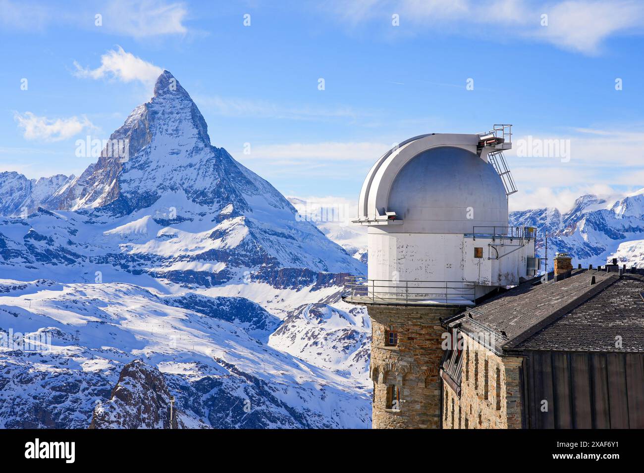 Cupola of the Gornergrat Observatory built on top of the Kulmhotel in ...