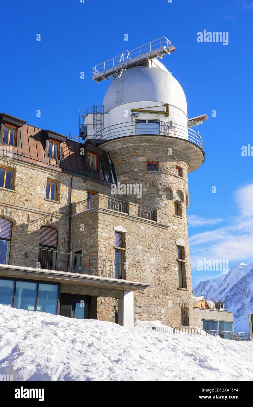 Cupola of the Gornergrat Observatory built on top of the Kulmhotel in ...