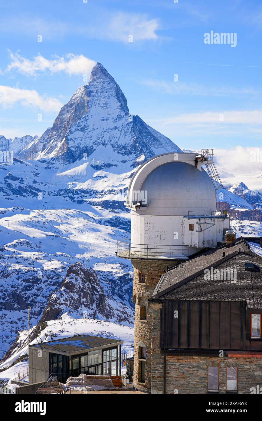Cupola of the Gornergrat Observatory built on top of the Kulmhotel in ...