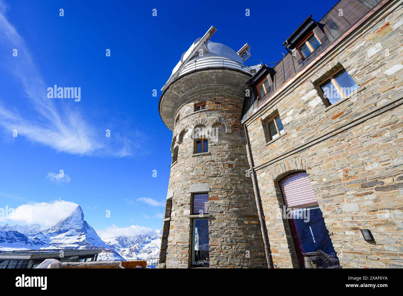 Cupola of the Gornergrat Observatory built on top of the Kulmhotel in ...