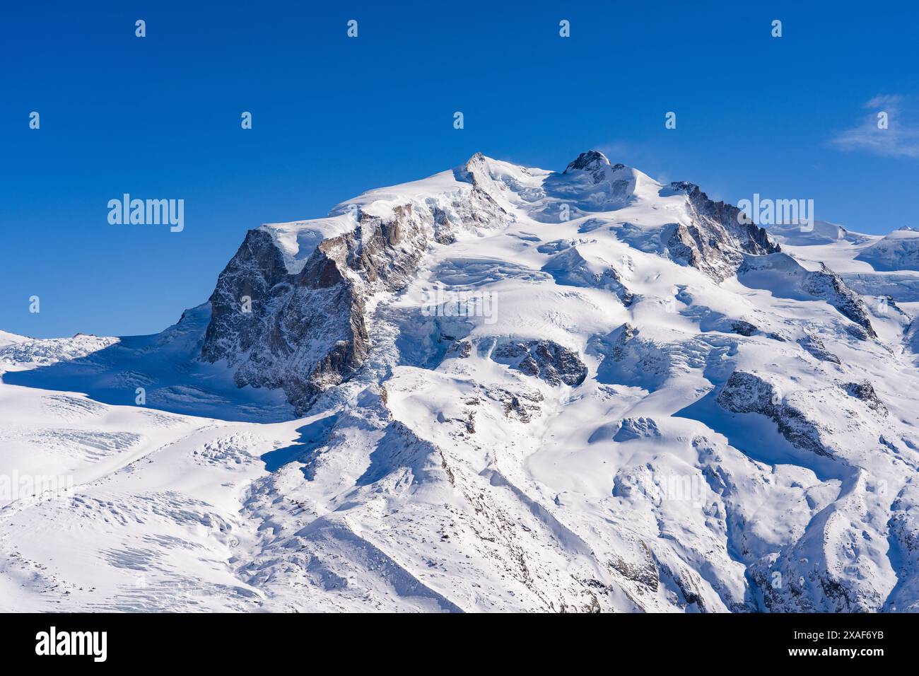 Panoramic view of the Gorner Glacier (Grenzgletscher) along with many ...
