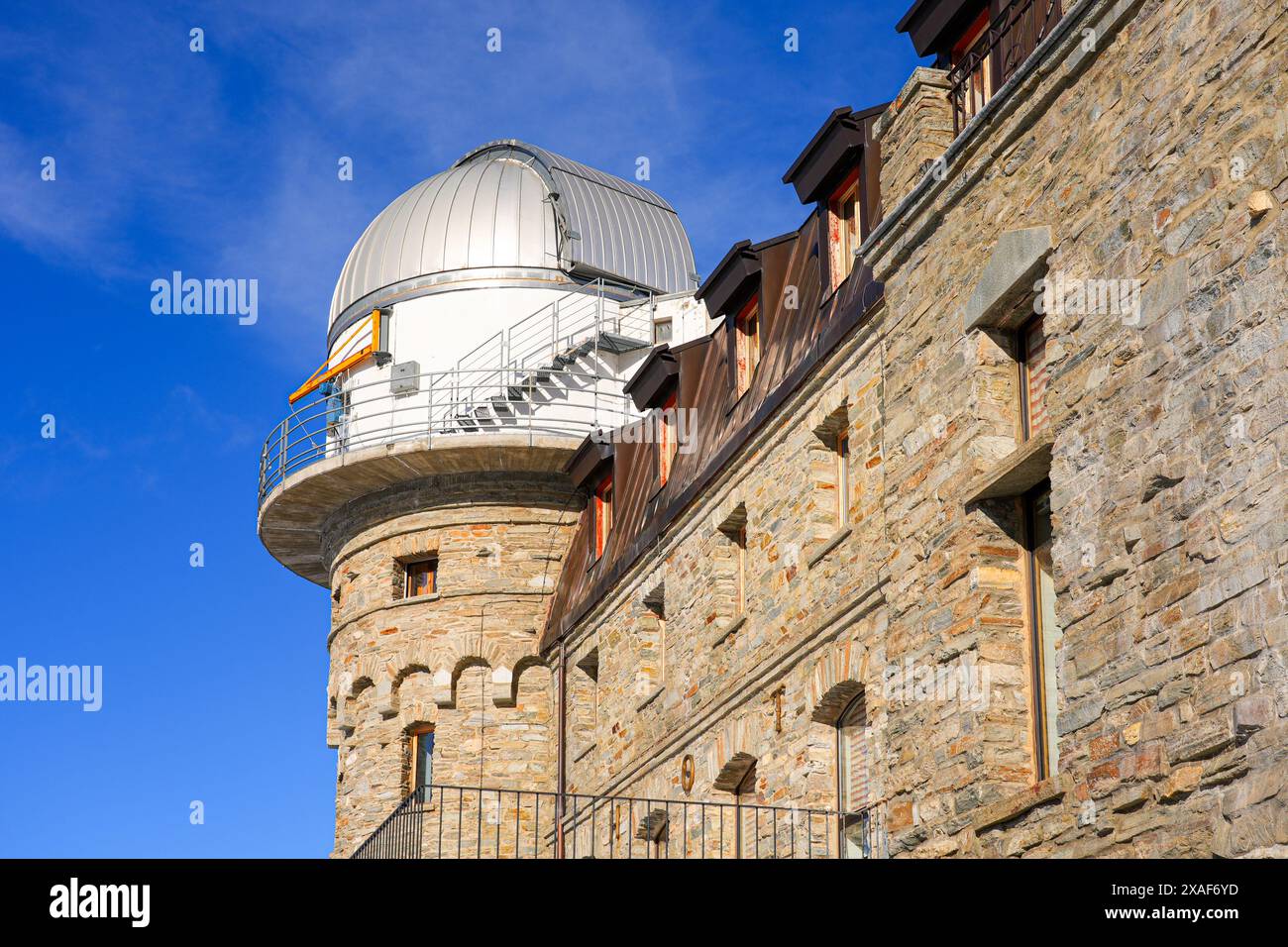 Cupola of the Gornergrat Observatory built on top of the Kulmhotel in ...