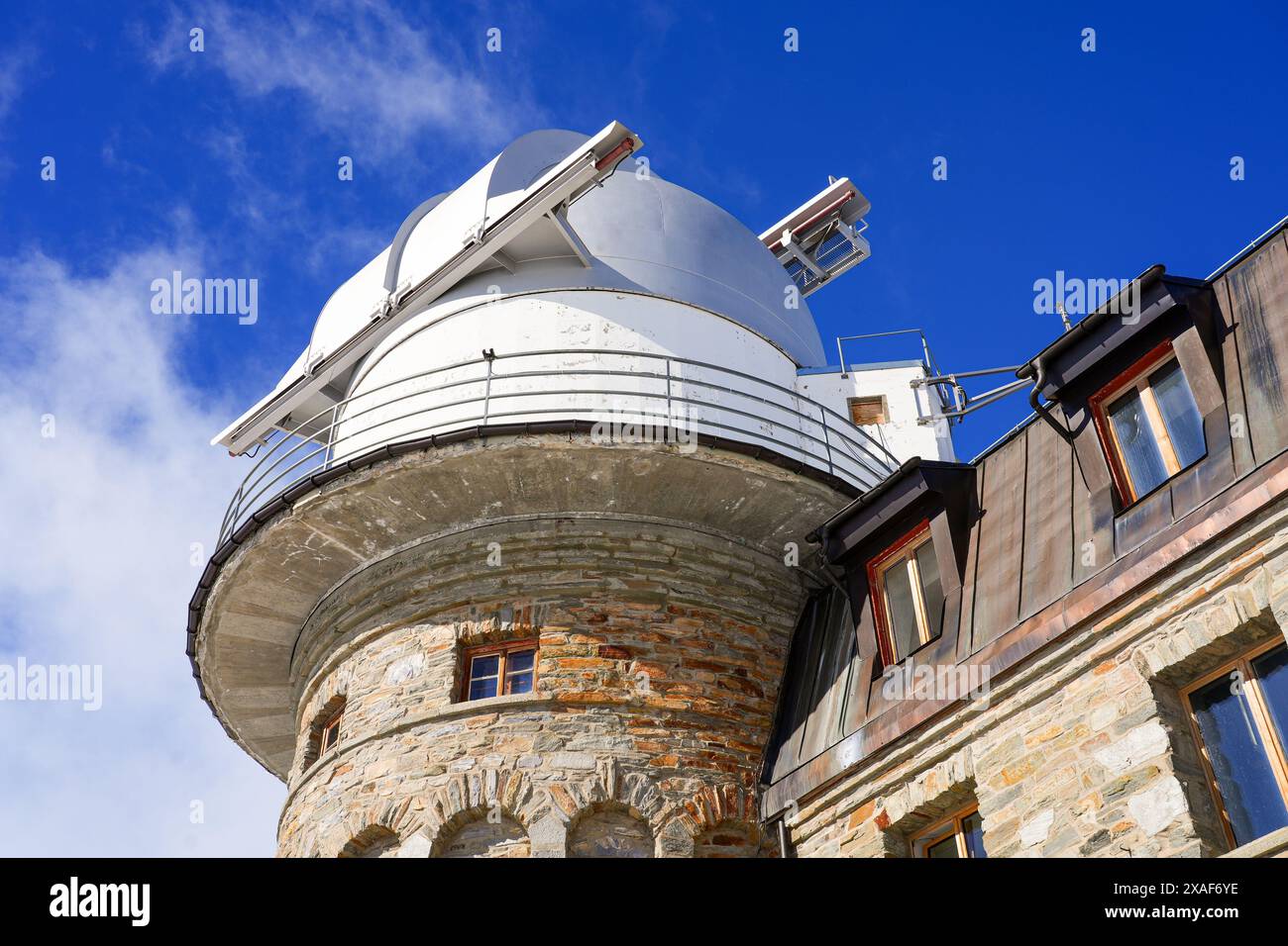 Cupola of the Gornergrat Observatory built on top of the Kulmhotel in ...
