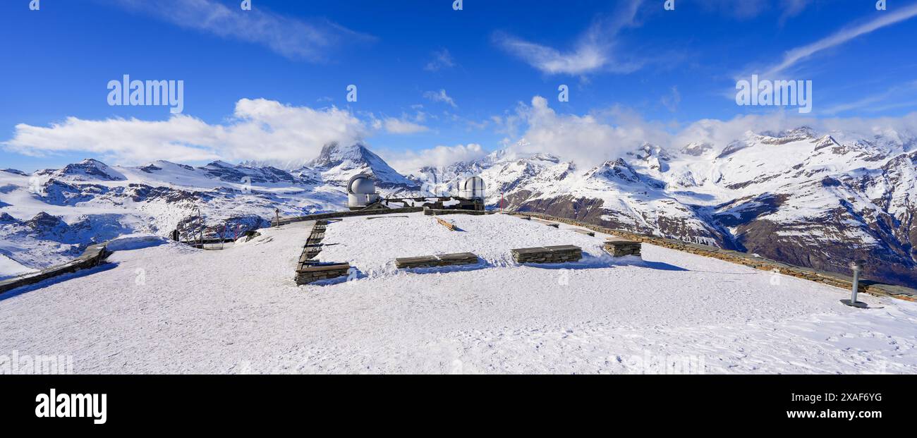 Panoramic view of the observation platform above the Gornergrat ...