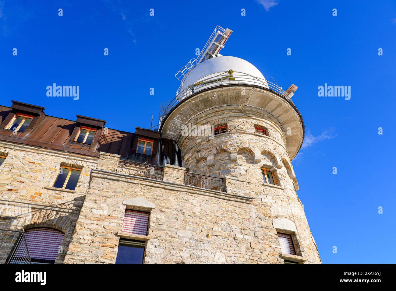 Cupola of the Gornergrat Observatory built on top of the Kulmhotel in ...