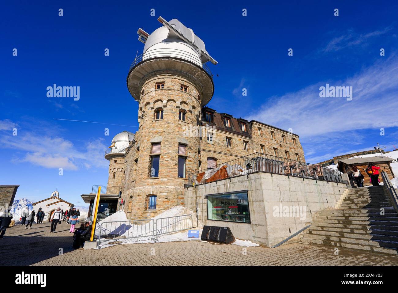 Gornergrat Observatory housed in the building of the Kulmhotel facing ...