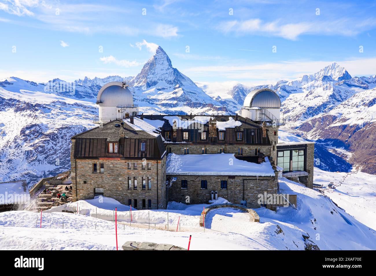 Gornergrat Observatory housed in the building of the Kulmhotel facing ...