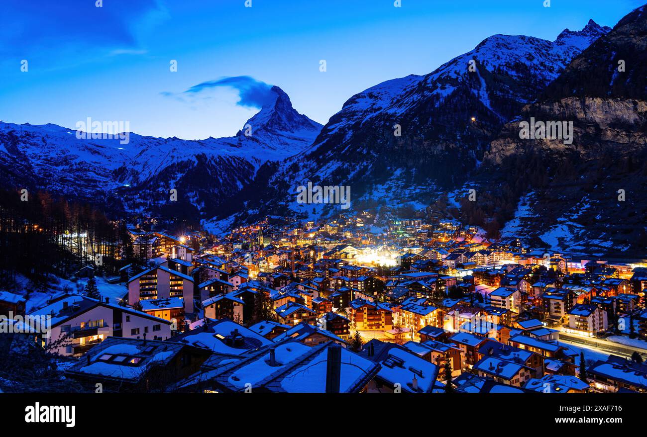 Aerial view zermatt ski resort hi-res stock photography and images - Alamy