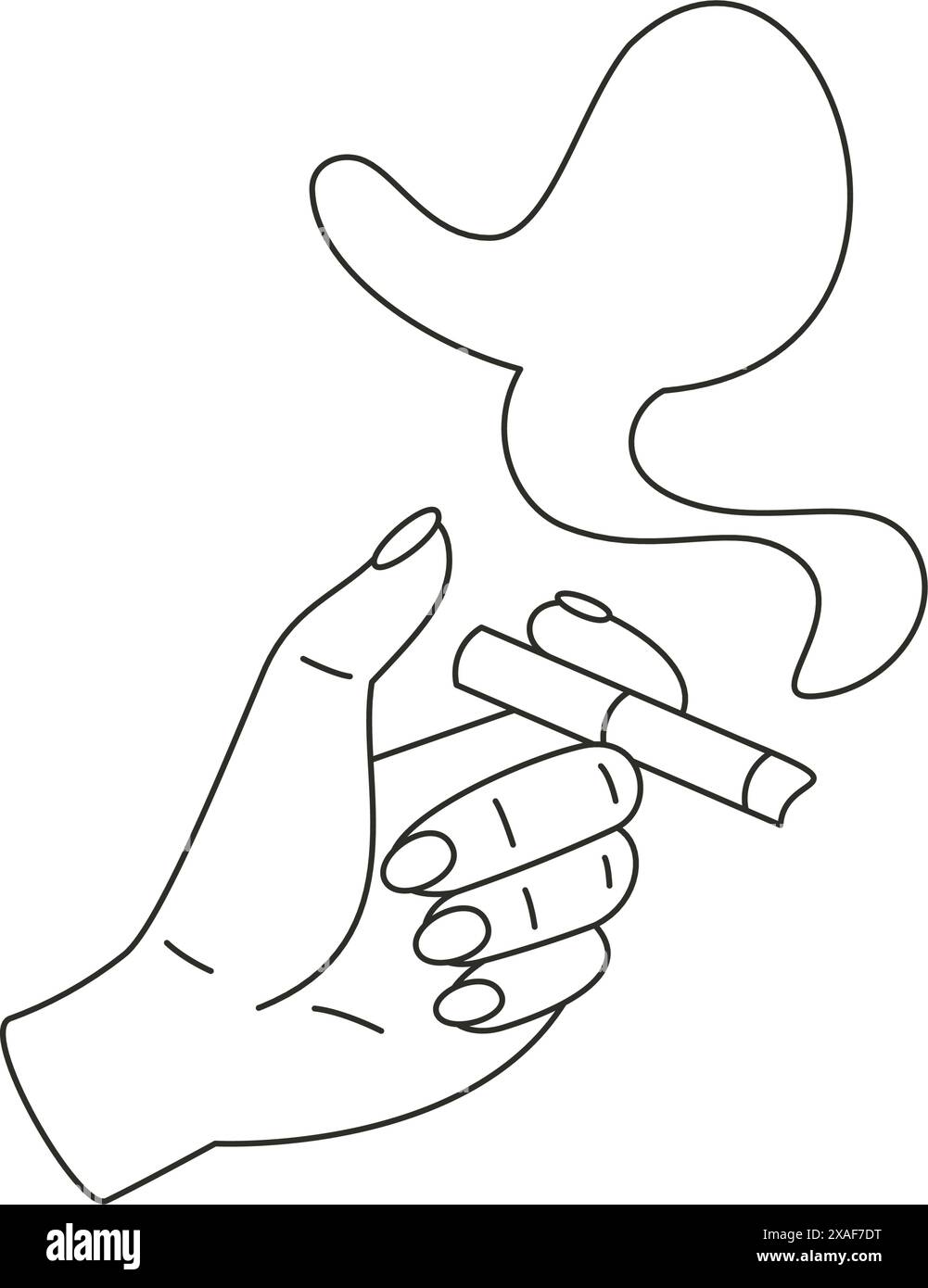 Woman hand holding cigarette with smoke concept of smoking bad habit ...