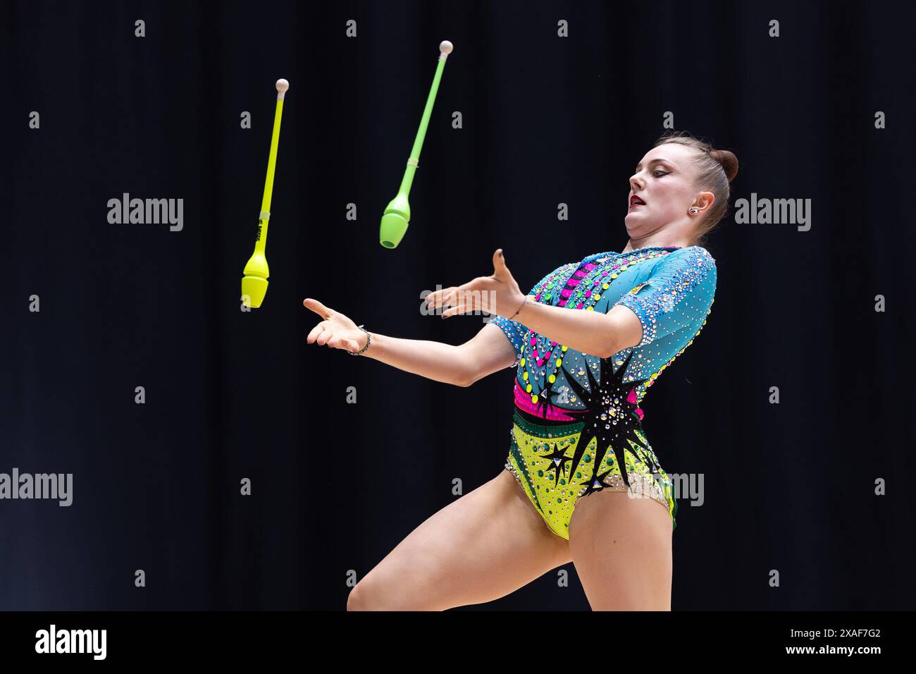 06 June 2024, Hesse, Frankfurt/M.: Gymnastics, rhythmic gymnastics ...
