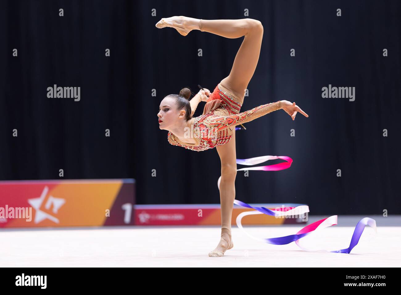 06 June 2024, Hesse, Frankfurt/M.: Gymnastics, rhythmic gymnastics ...