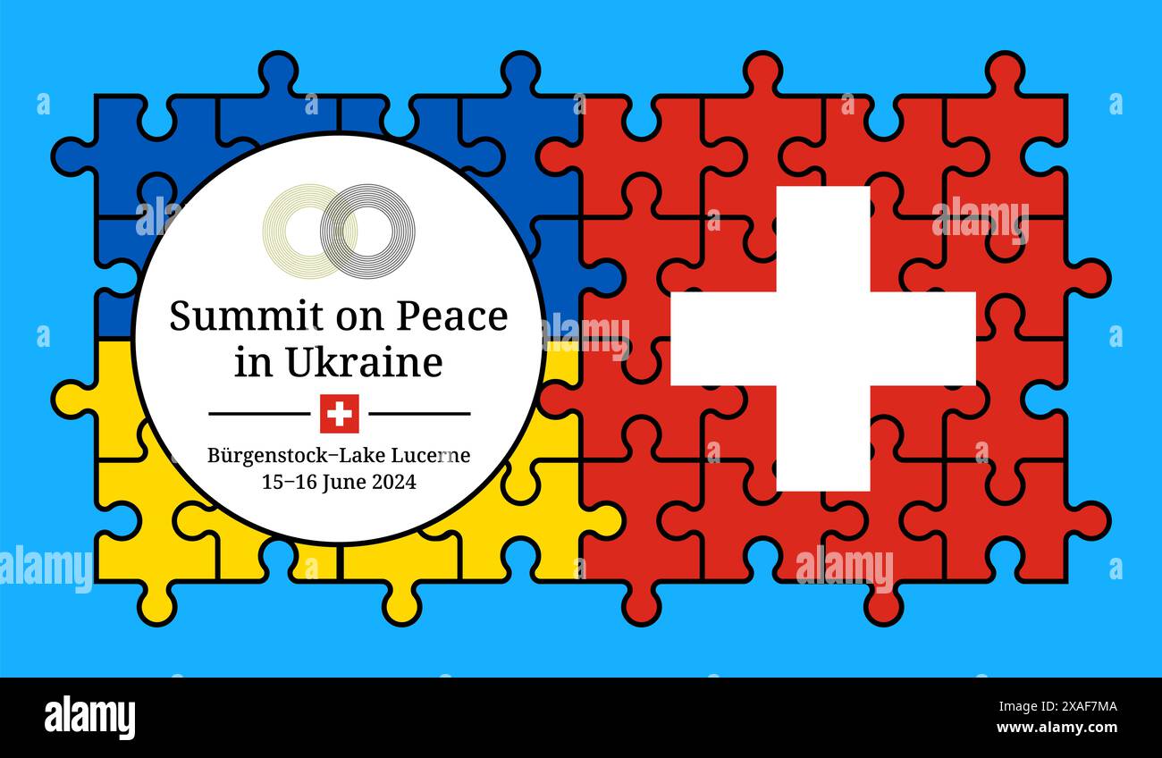 Logo of the Global Peace Summit in Switzerland. June 15 16, 2024, the ...
