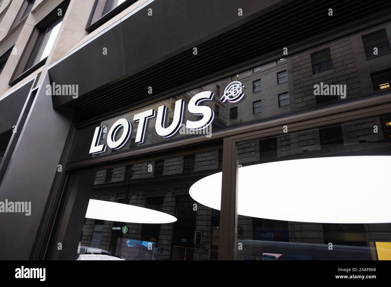 Lotus Advertising logo, banner, car dealership building, British Lotus ...