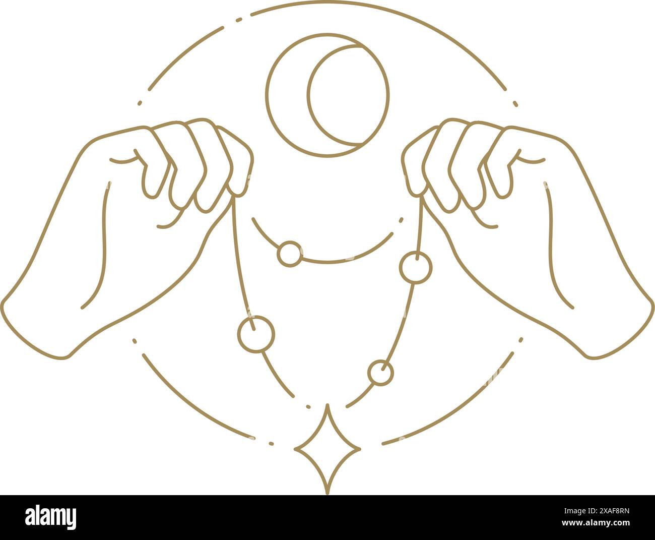 Human hands holding jewelry gem decorative premium necklace esoteric ...