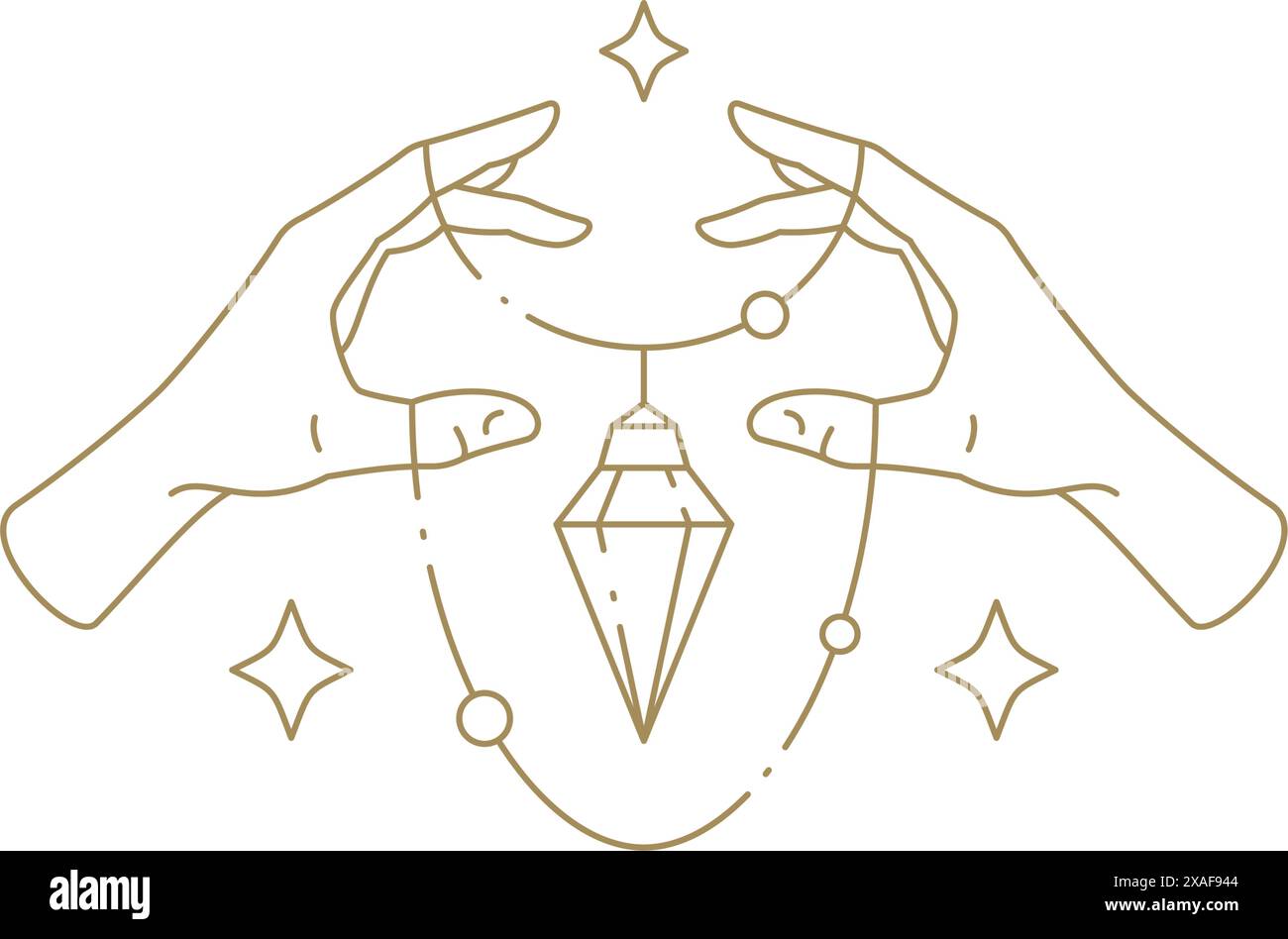 Human hands holding glow adorable jewelry necklace premium monochrome ...