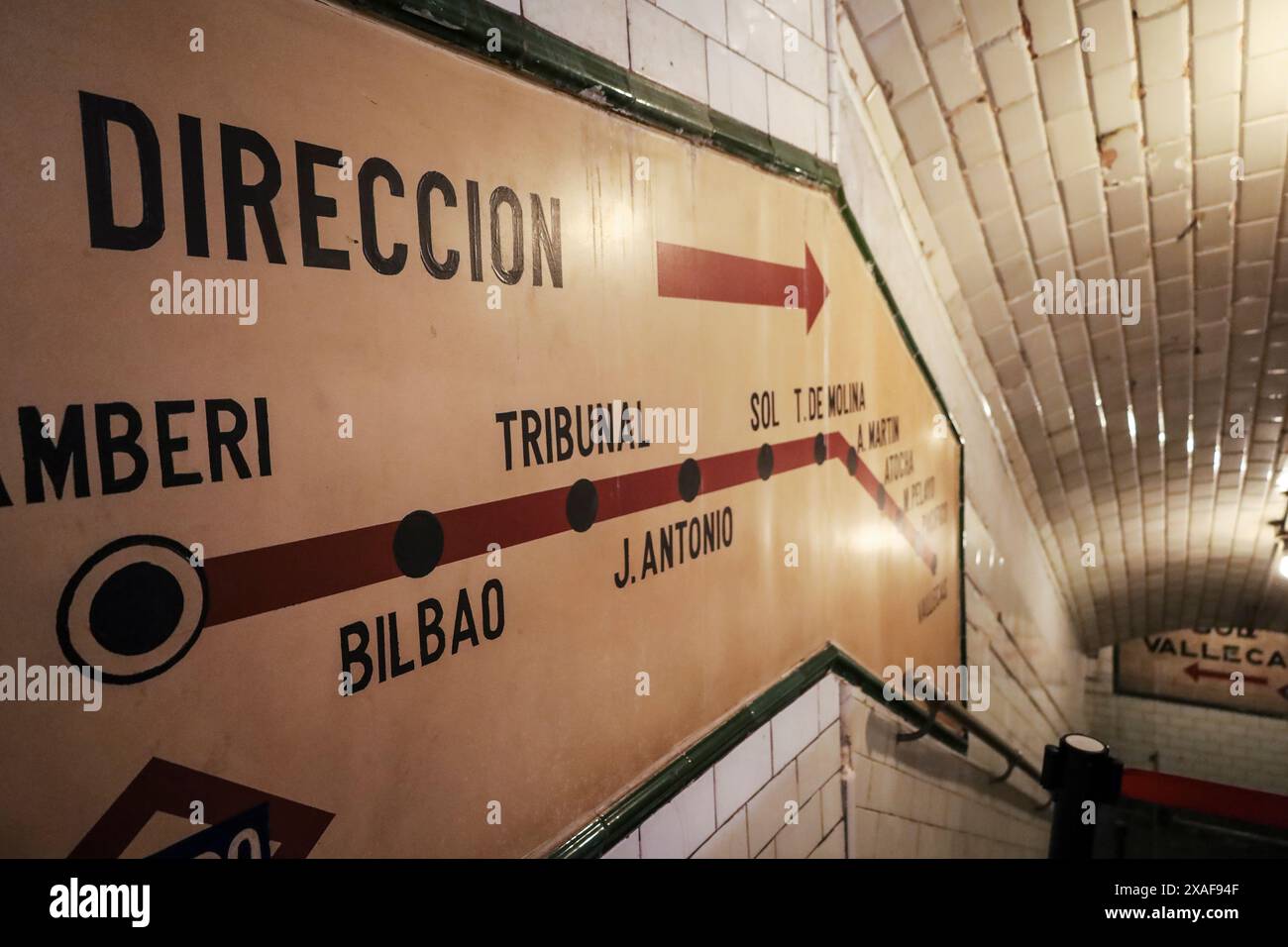 Madrid, Spain- April 8, 2023: Tunnels of Chamberi Ghost Station, the ...