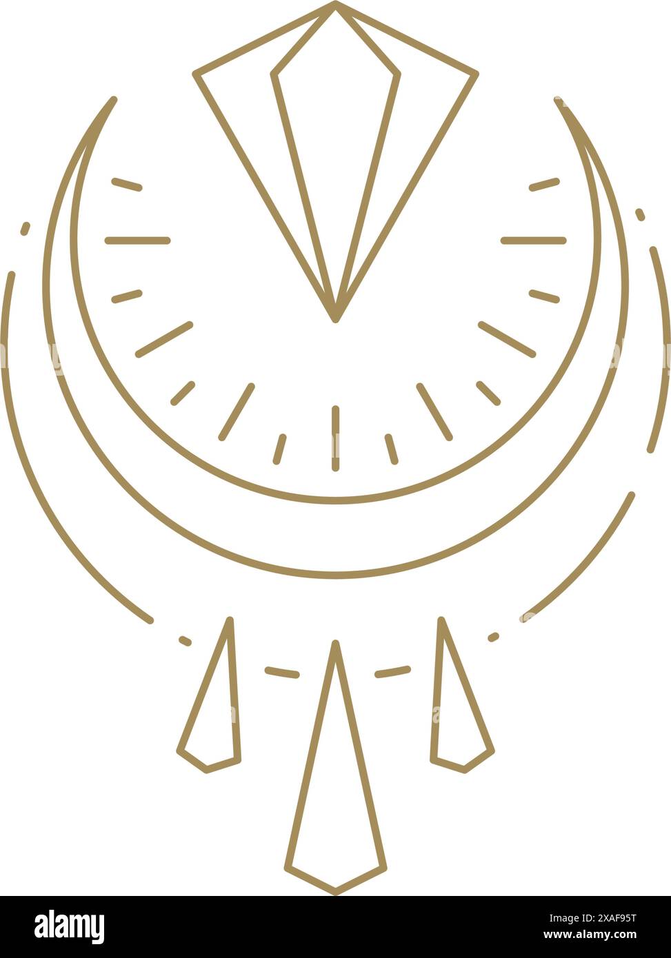 Minimalist golden half moon with bright gem brilliant jewelry carat ...