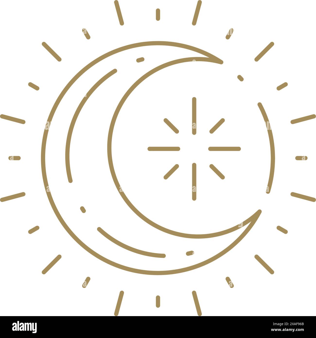 Spiritual magic half moon in sun beams natural light mythic esoteric ...