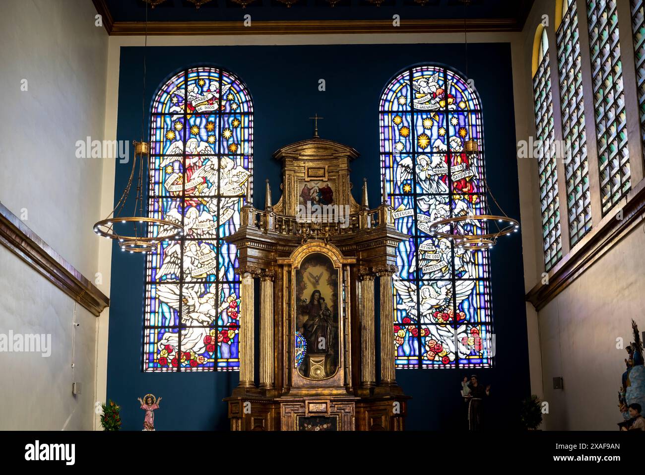 Sida altar with stained-glass windows, Metropolitan Cathedral of the ...