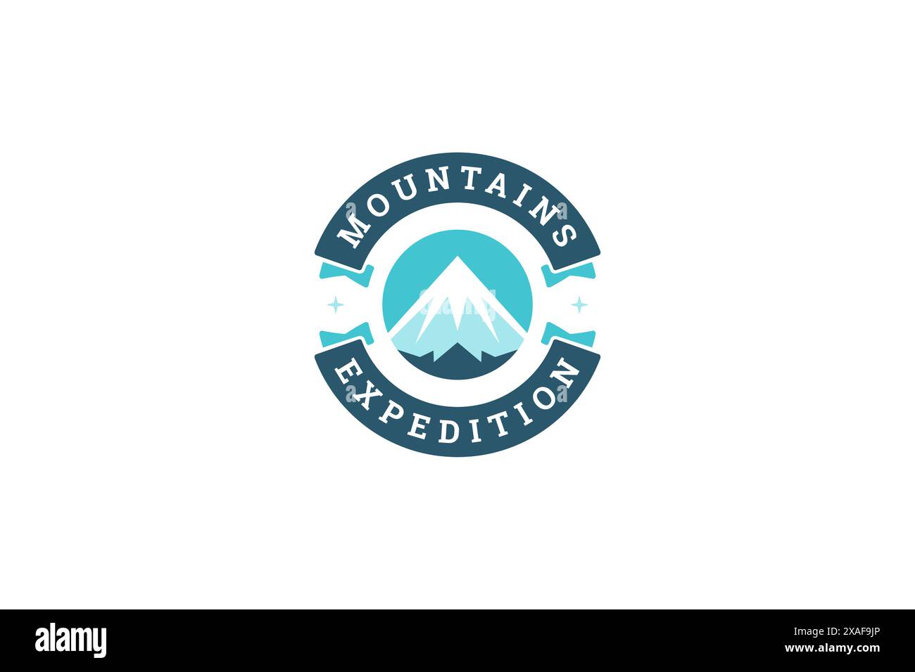 Mountain rock glacier extreme expedition circle logo design template ...