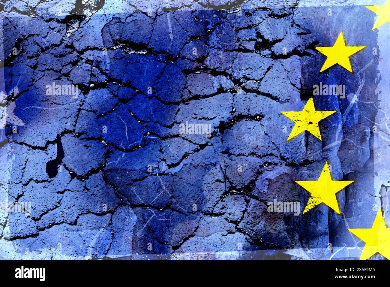 Europa fahne mit risse hi-res stock photography and images - Alamy