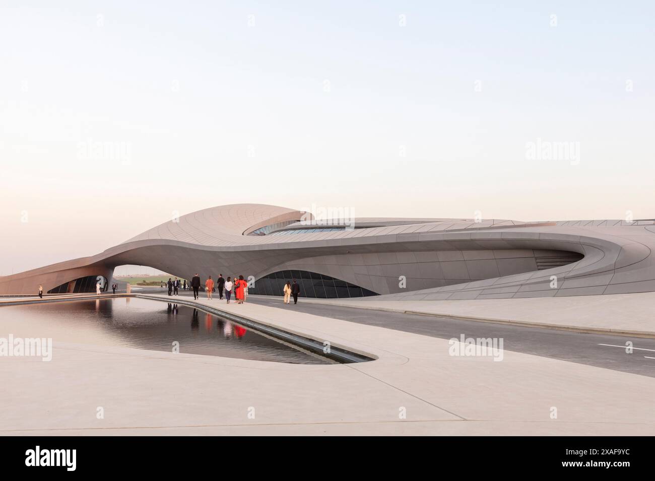 Looking down the water feature, showing the tunnel area which forms the ...