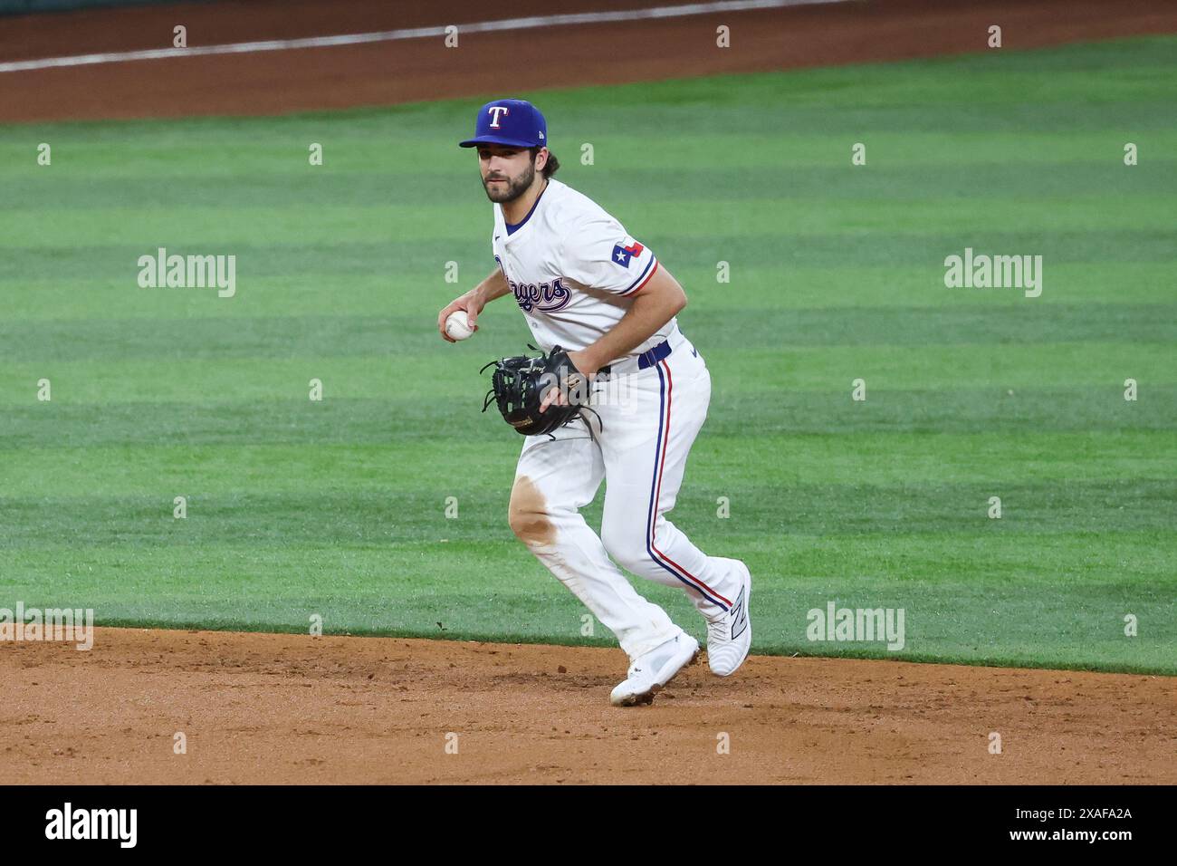 Arlington, Texas, USA. 05th June, 2024. Texas Rangers third baseman ...