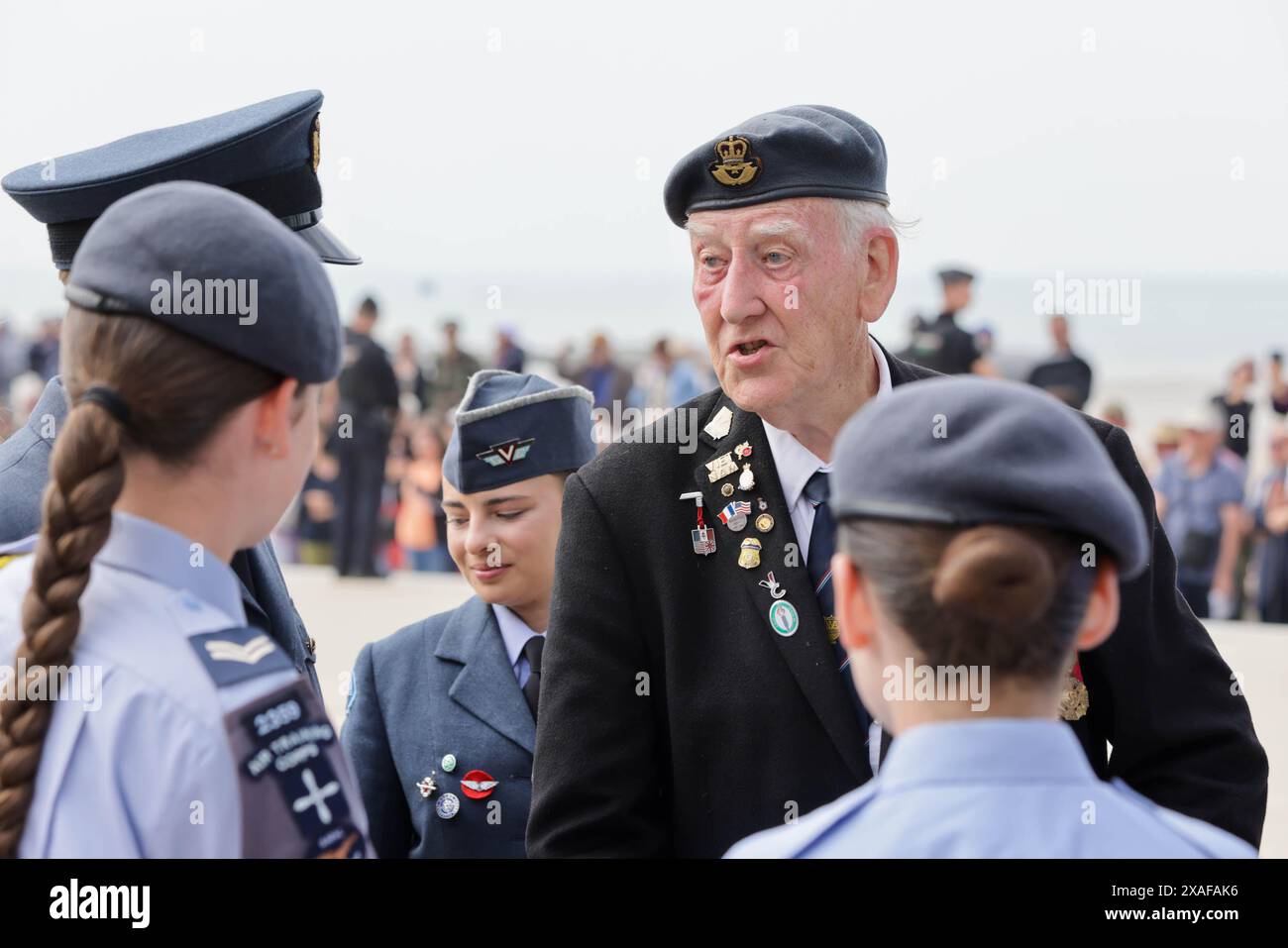 Arromanches-Les Baine. D-Day Veteran Wing Commander Terry Burton meets ...