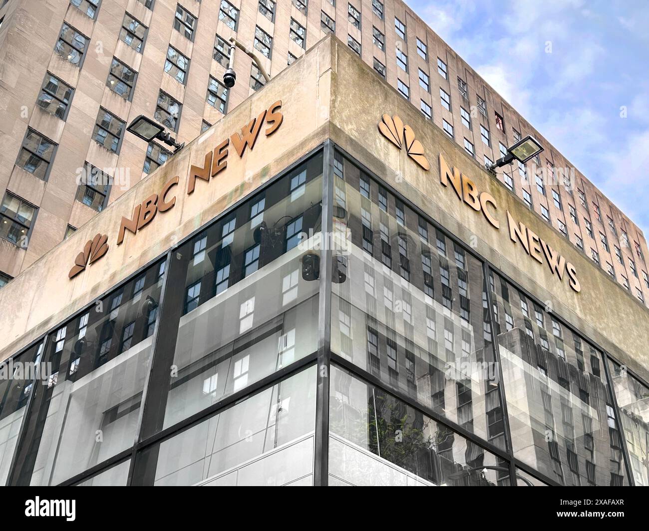 NBC News, building exterior, low angle view, Rockefeller Center, New ...