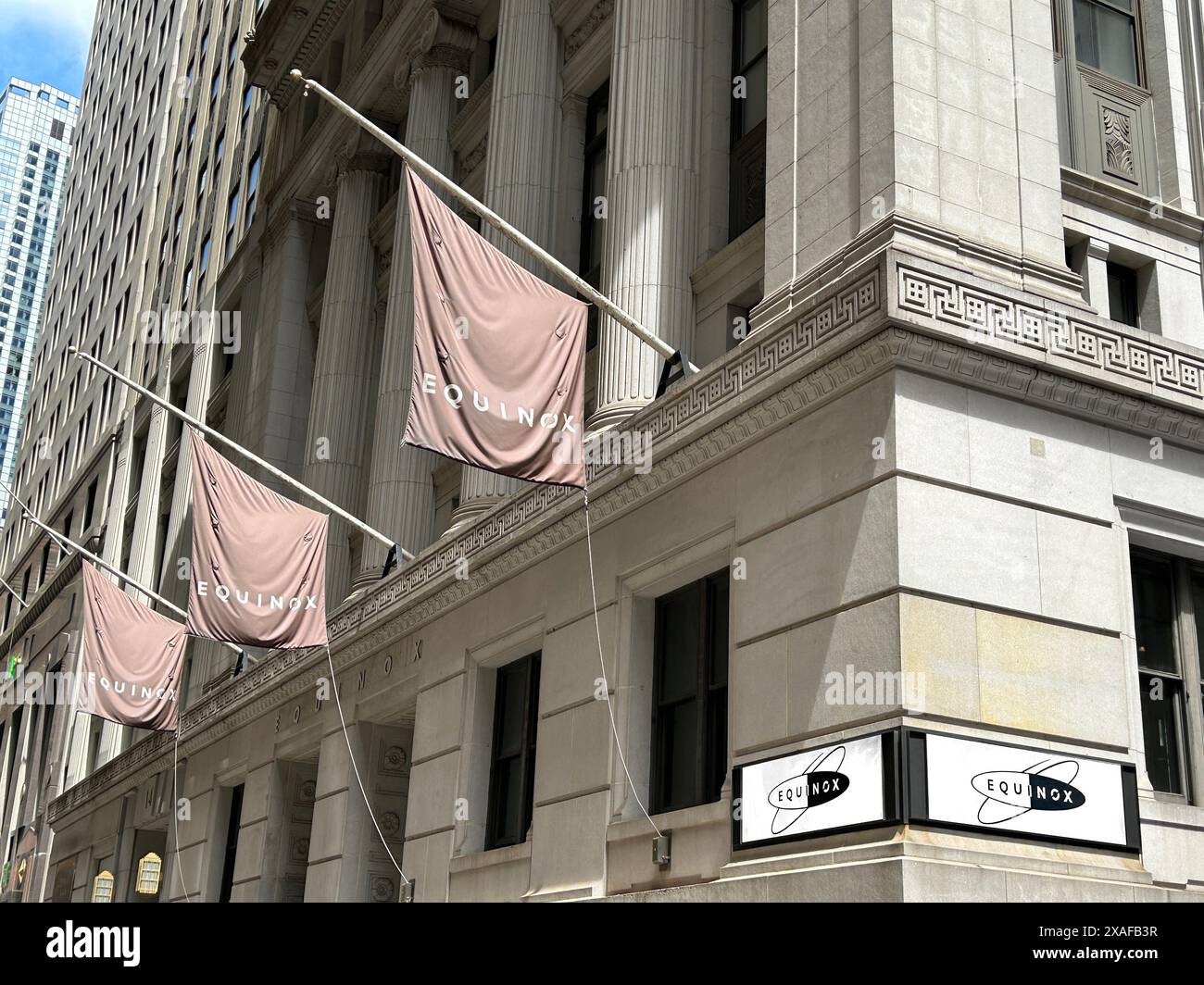 Equinox Fitness Center, building exterior, Wall Street, New York City ...