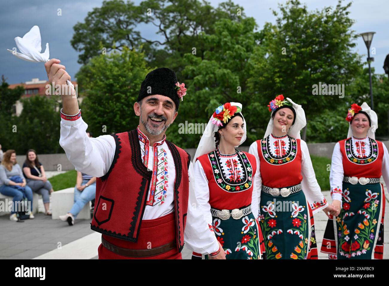 Brno, Czech Republic. 06th June, 2024. The Bulgarian folk dance group ...