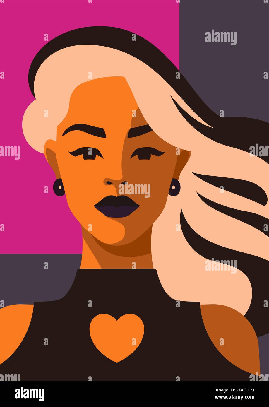 Blonde fashion woman artwork portrait color minimal pop art poster t ...