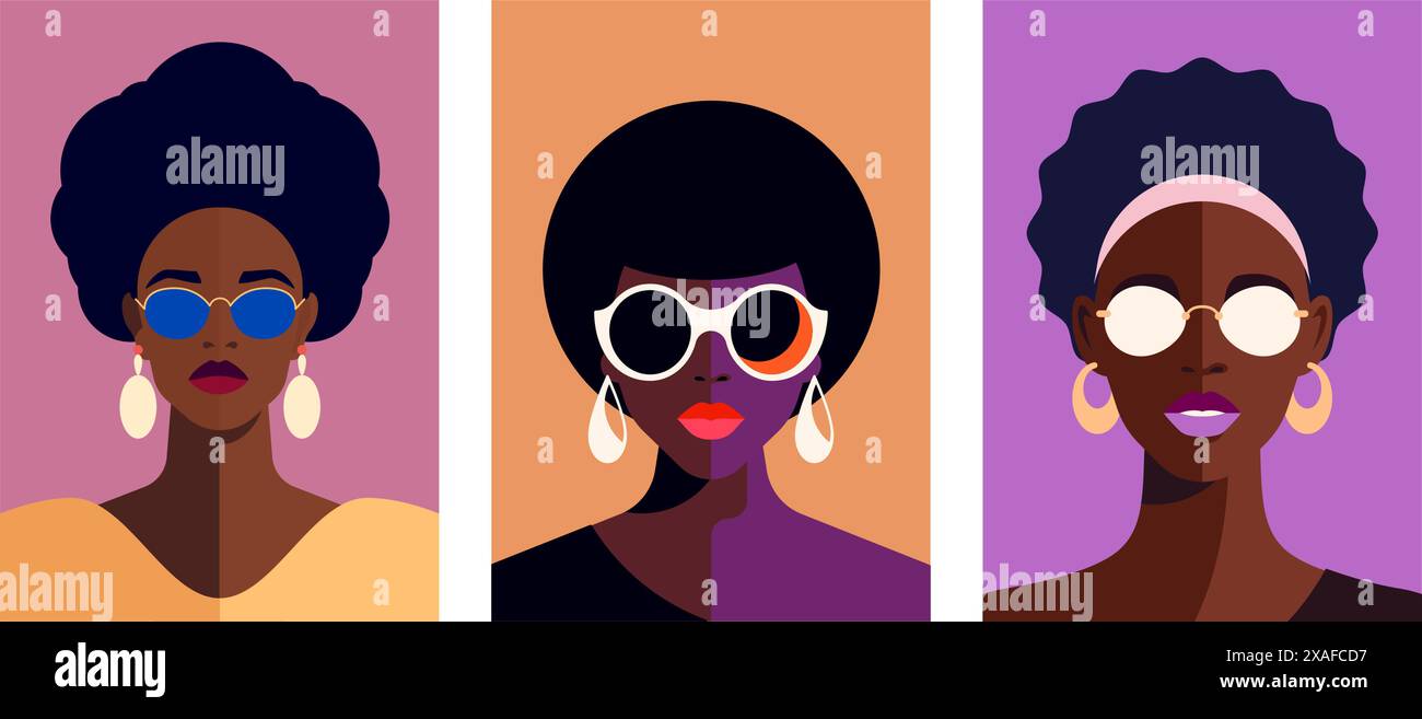 African American woman fashion pop art pastel color portrait minimal ...
