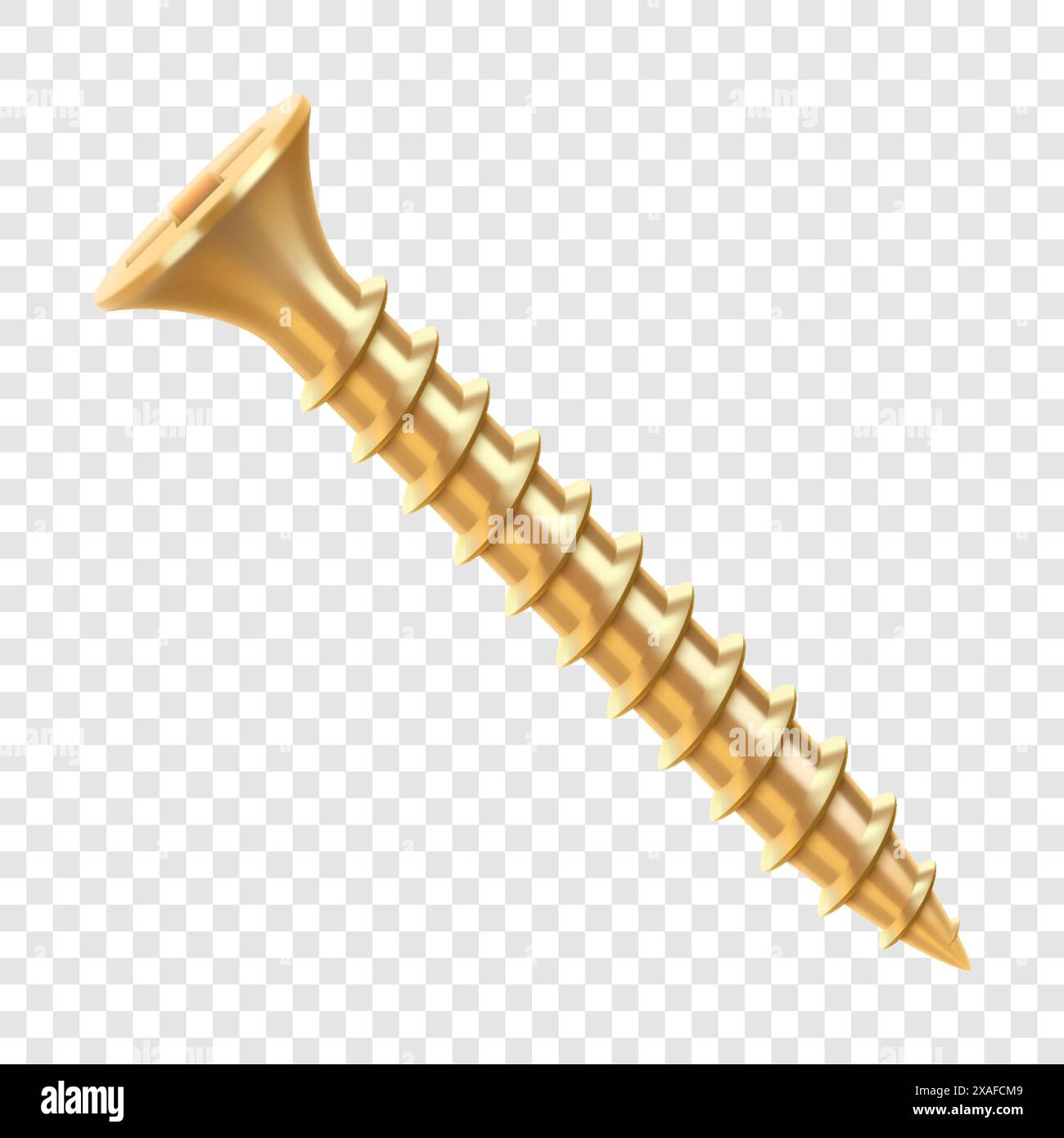 Self-tapping screw isolated on transparent background. Realistic 3d ...