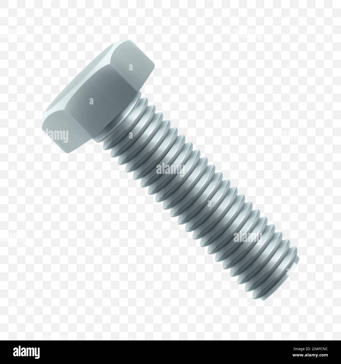 Isometric vector illustration steel bolt and hex nut isolated on white ...