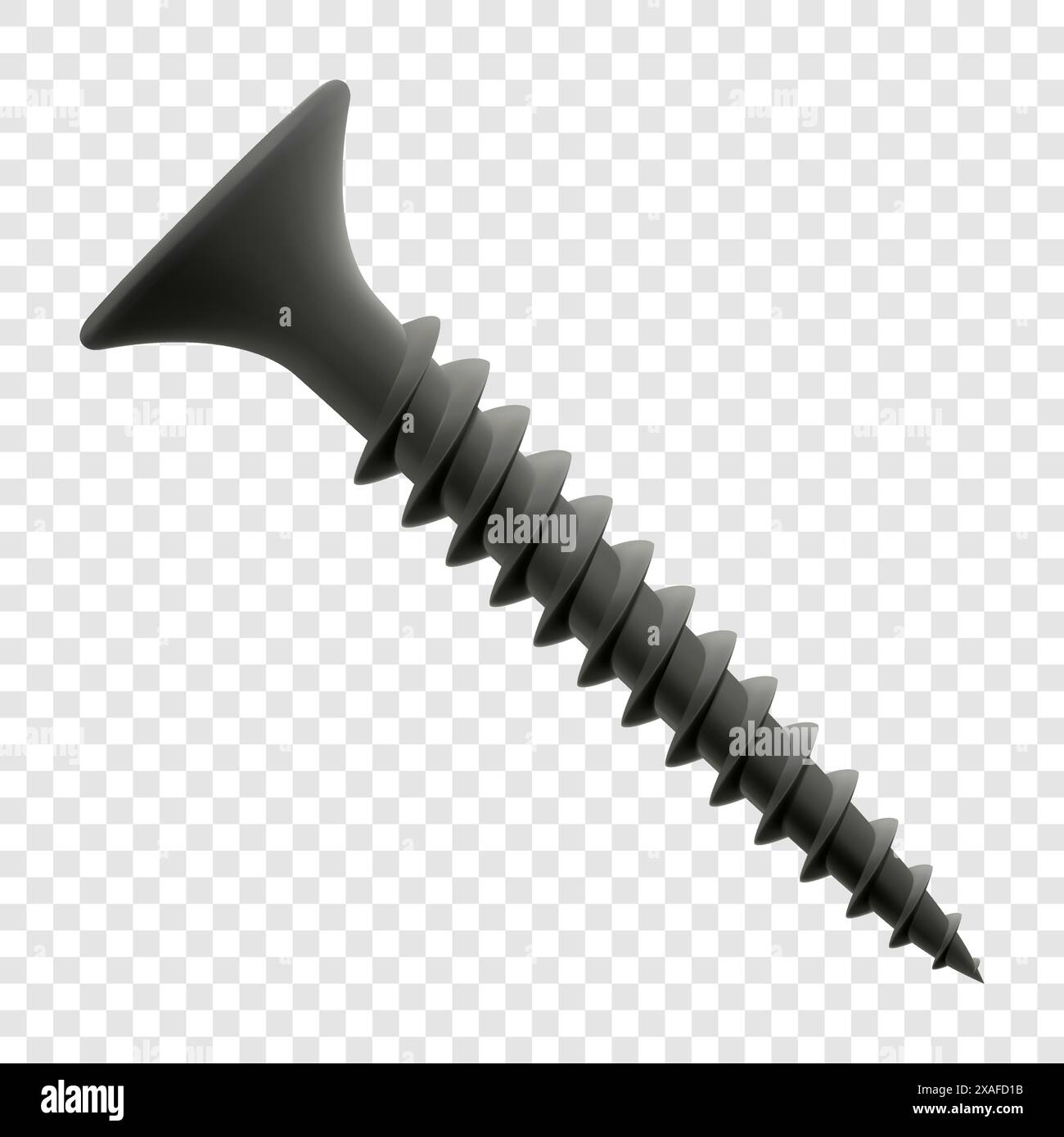 Self-tapping screw isolated on transparent background. Realistic 3d ...