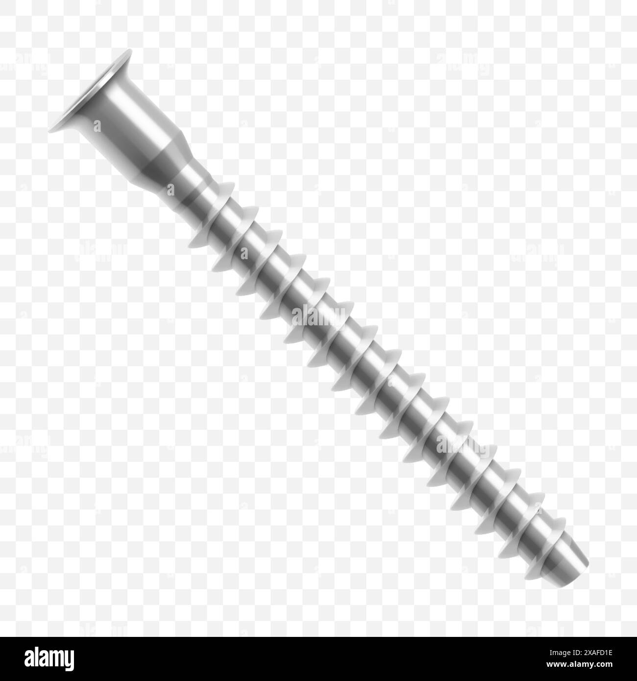 Metal screw isolated on transparent background. It is used for a screed ...