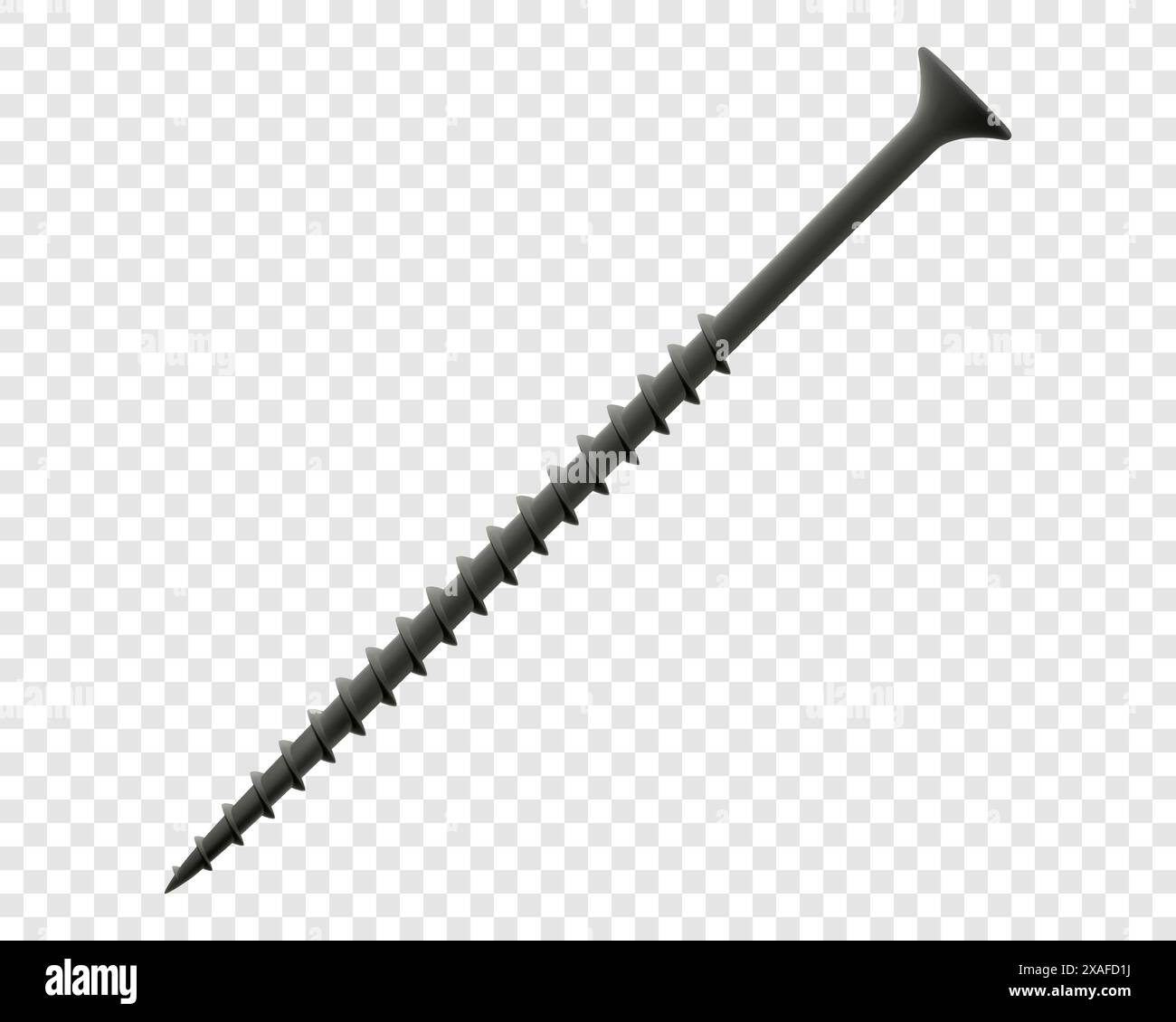 Wood screw isolated on transparent background. Realistic 3d Vector ...