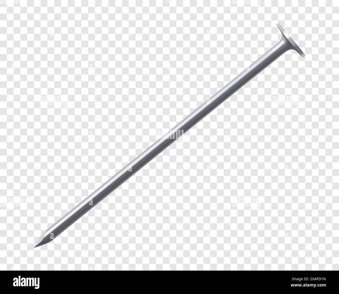 Realistic metallic nail isolated on white background. Isometric 3d ...