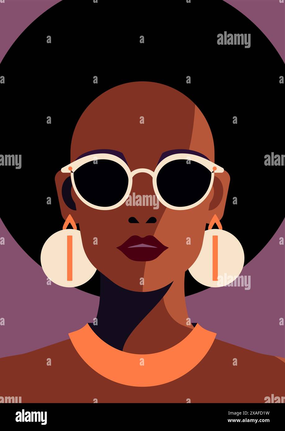 African black woman fashion pastel paint color portrait minimal ...