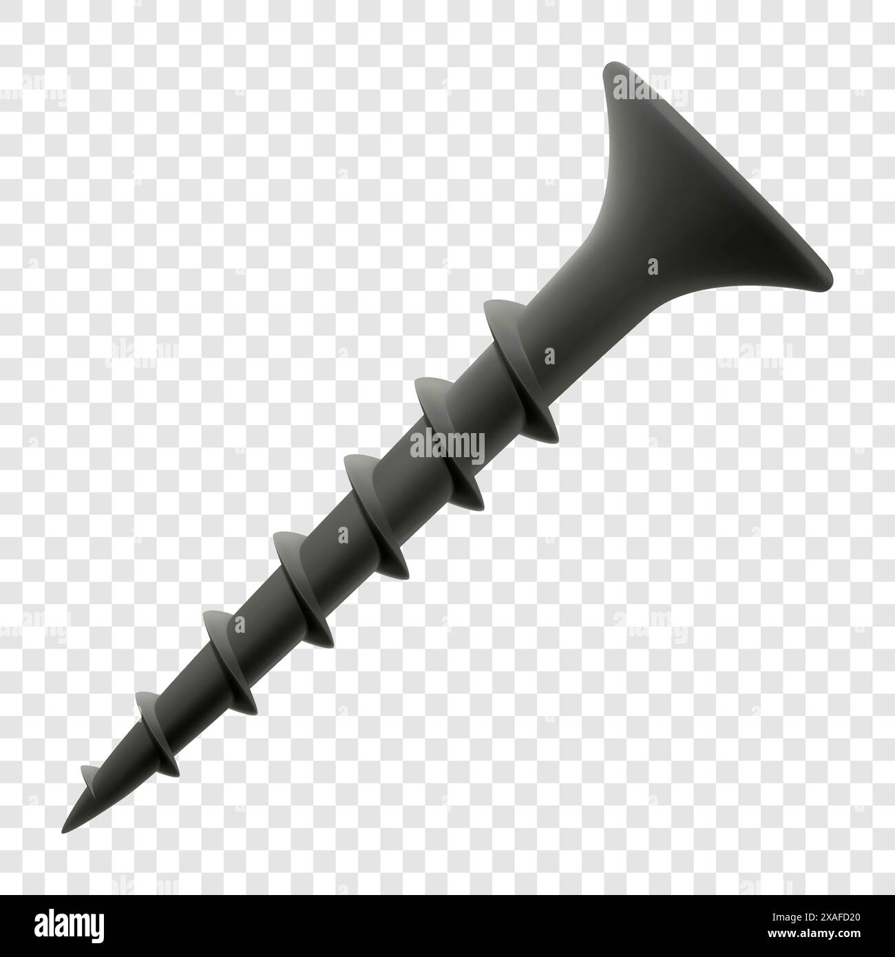 Wood screw isolated on transparent background. Realistic 3d Vector ...