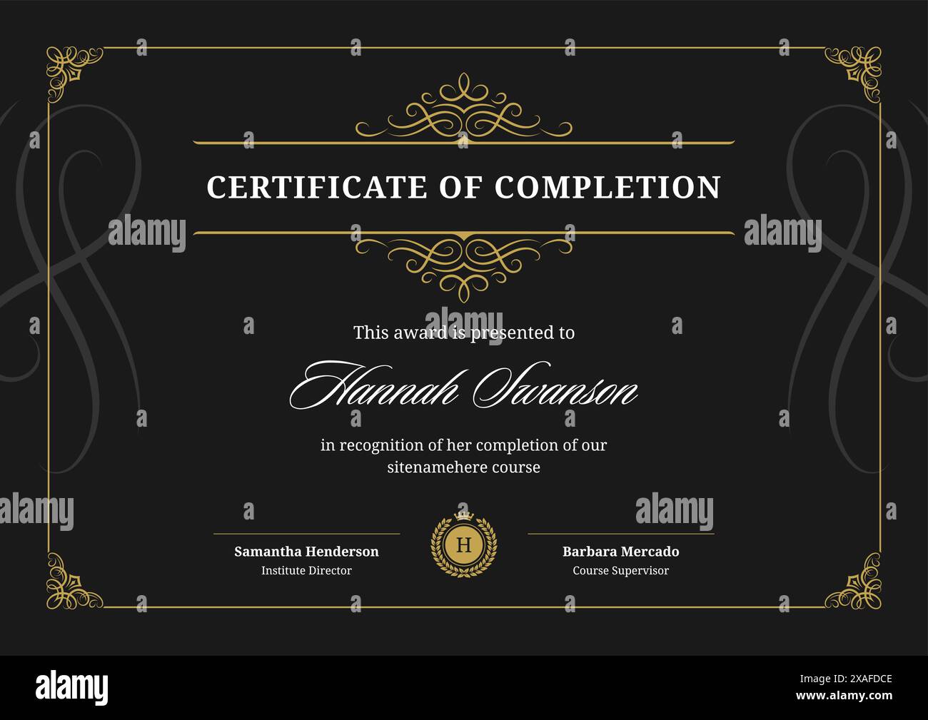 Certificate of completion graduation black diploma degree qualification ...