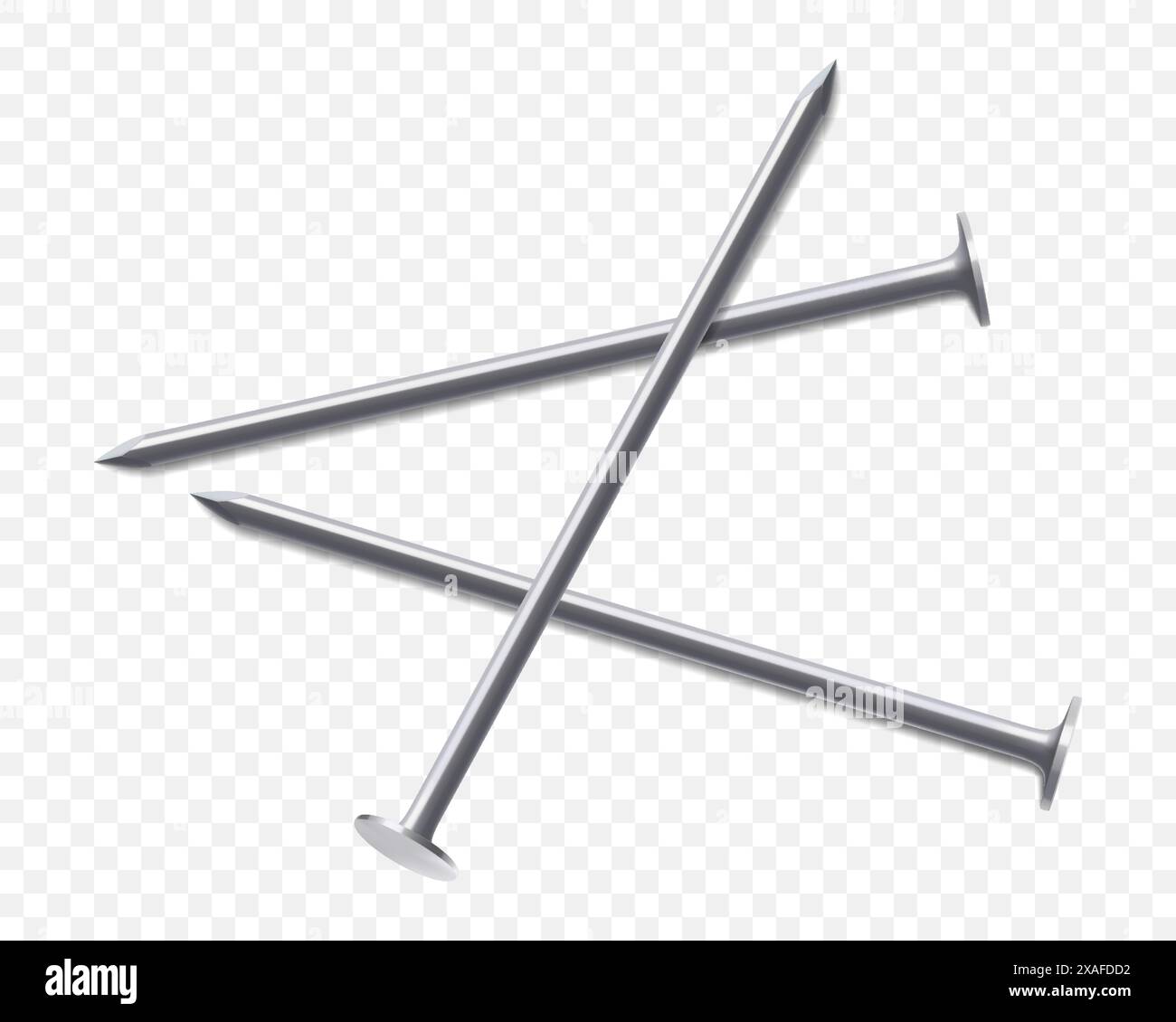 Metal bolt and screw realistic steel nails hi-res stock photography and ...