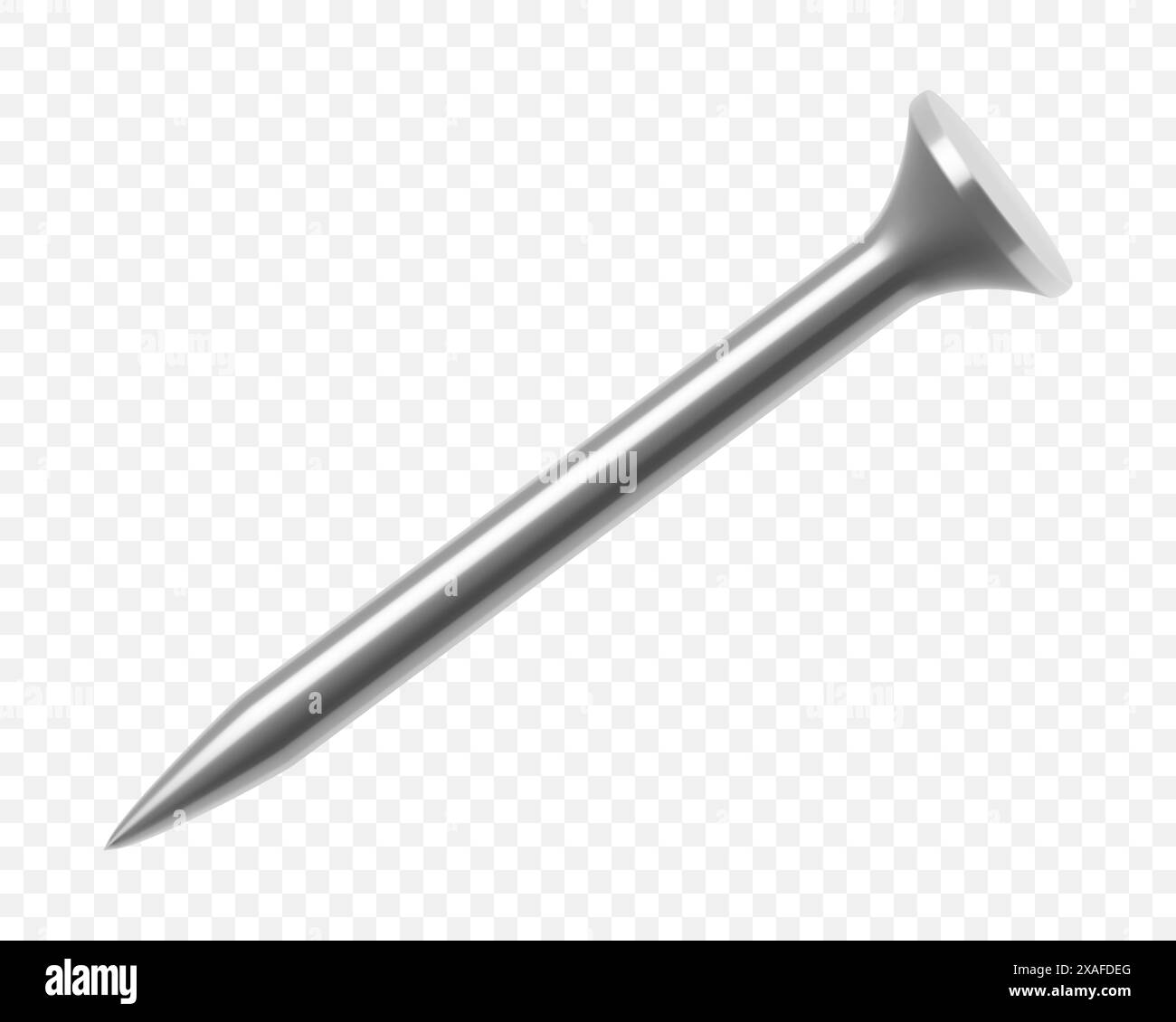 Realistic metallic nail isolated on white background. Isometric 3d ...