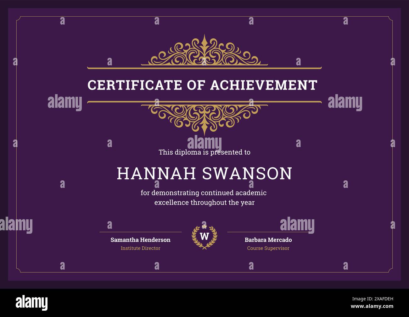 Educational certificate of achievement graduation diploma classic ...