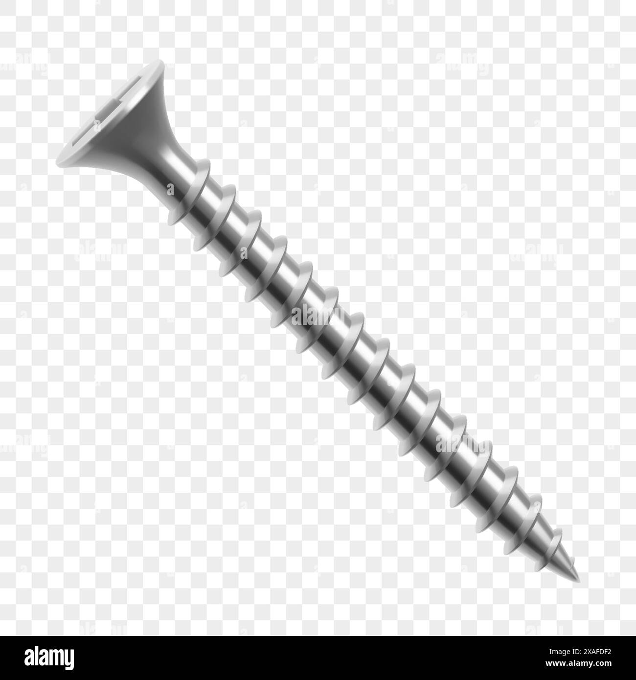 Self-tapping screw isolated on transparent background. Realistic 3d ...