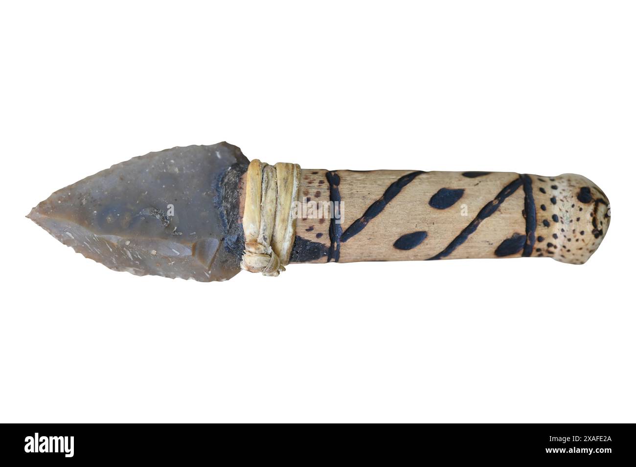 prehistoric stone age silex knife over white background Stock Photo - Alamy