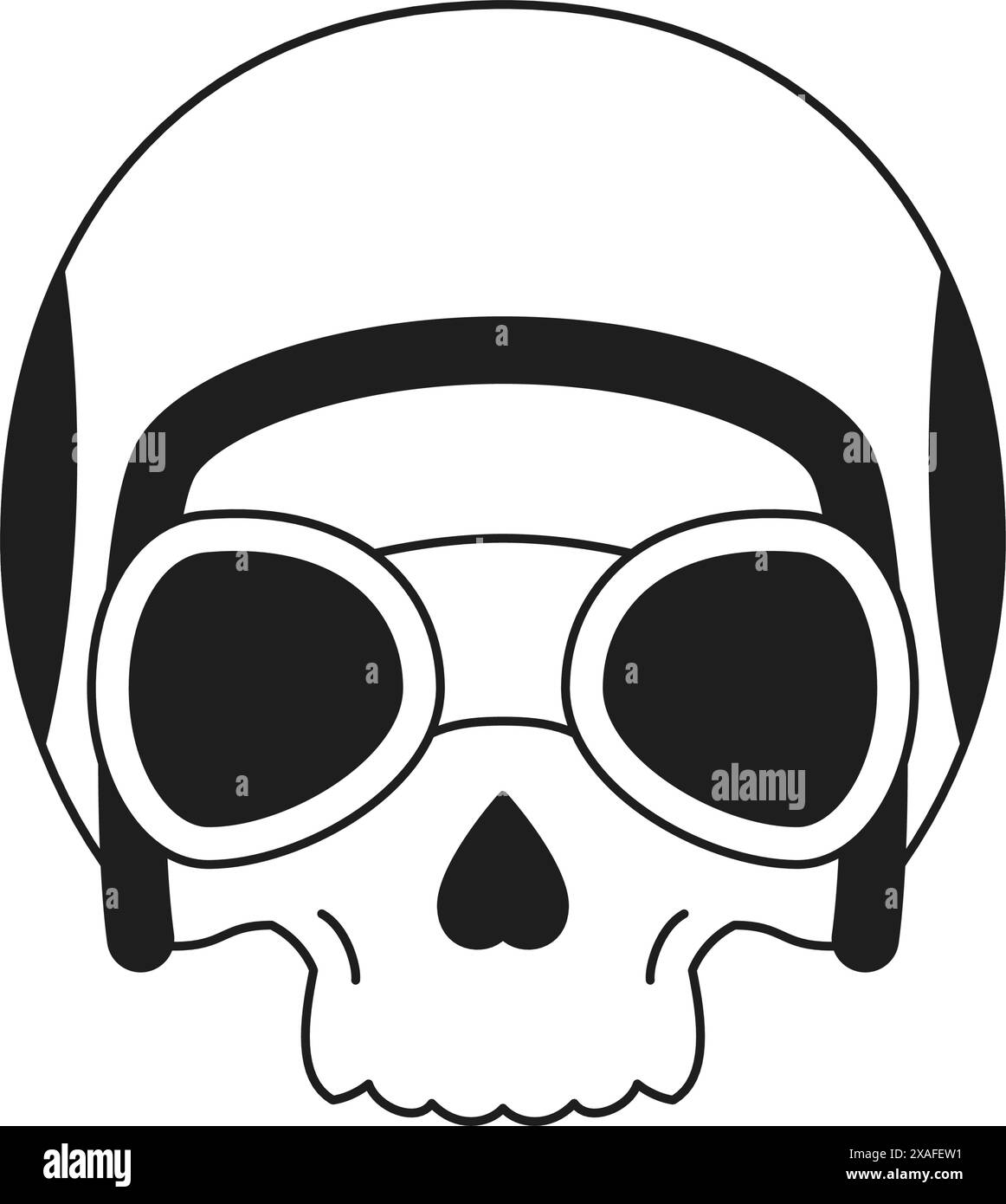 Y2k skull in eyeglasses and motorbike helmet psychedelic cartoon ...